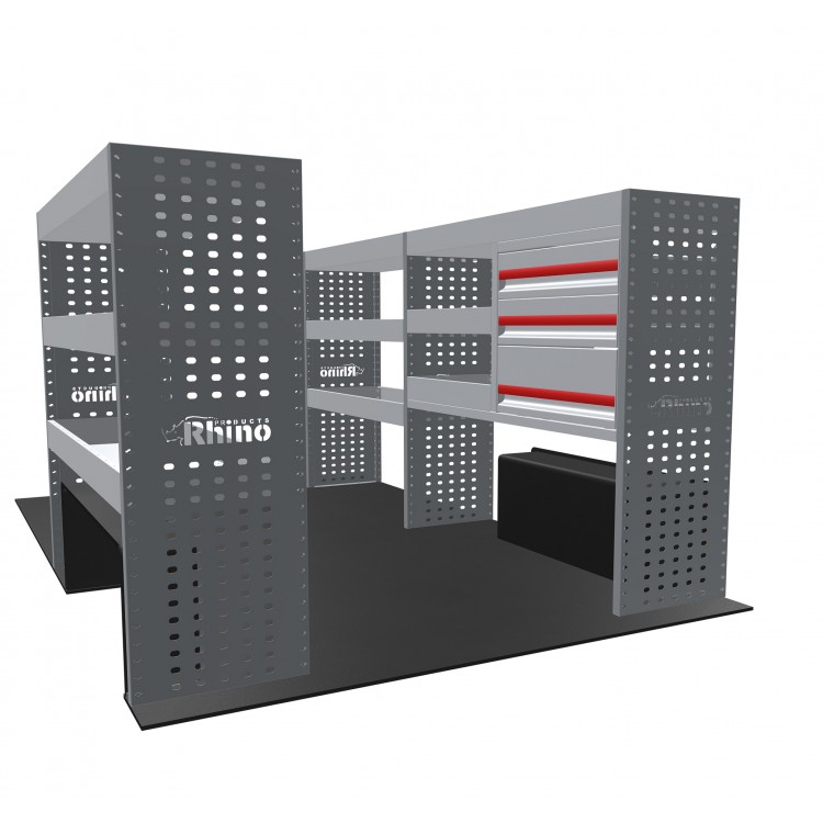 Vauxhall Vivaro 2014-2019 L2H1 - Rhino MR4 3 Bay Van Racking with ...