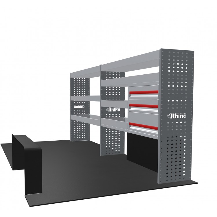 Mercedes Sprinter 2006-2018 L2H1 - Rhino MR4 2 Bay Van Racking with ...
